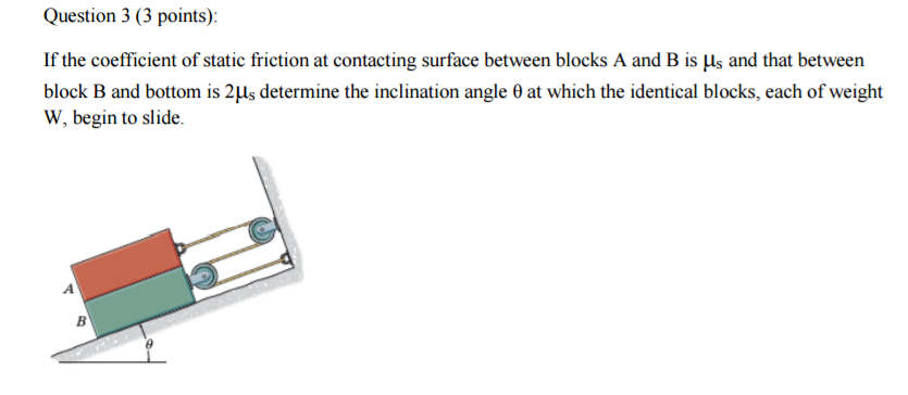 Solved If the coefficient of static friction at contacting | Chegg.com