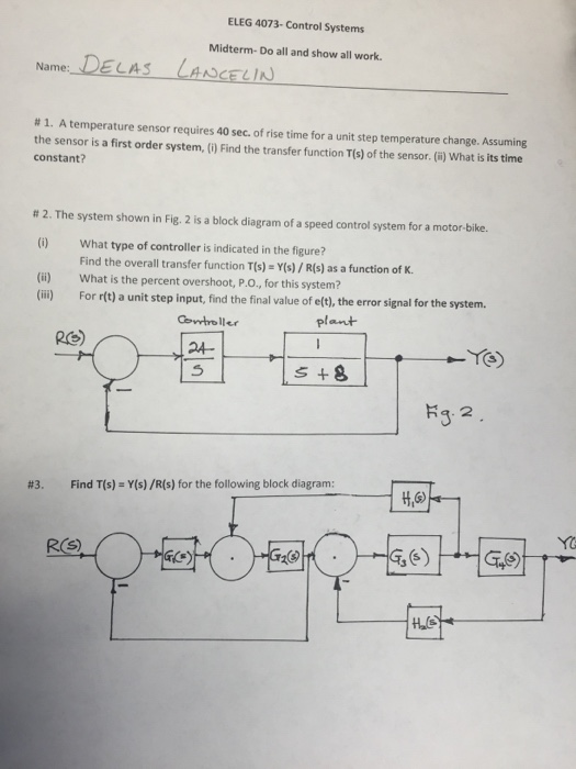 Solved A temperature sensor requires 40 sec. of rise time | Chegg.com