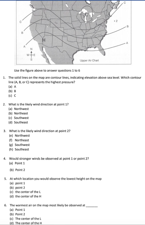 Solved 8 ? Upper Air Char Use the figure above to answer | Chegg.com