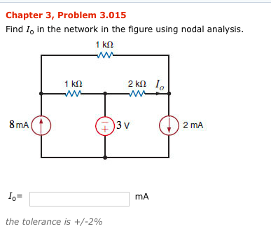 Solved Chapter 3, Problem 3.013 (Circuit Solution) Find Vo | Chegg.com