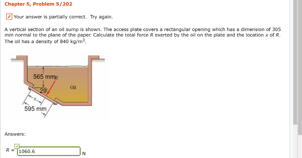 Solved Chapter 5, Problem 5/202 Your answer is partially | Chegg.com