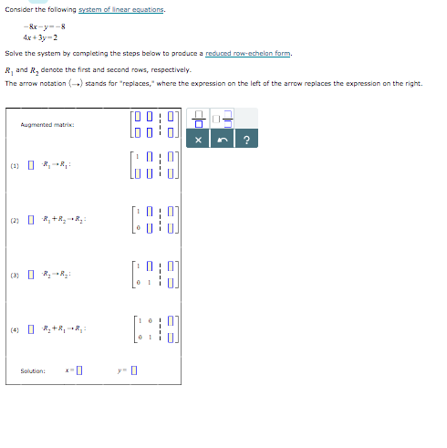Solved Consider the following system or linear equations. | Chegg.com