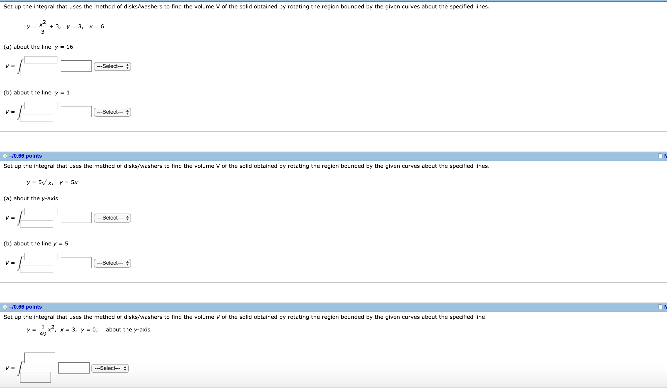 Solved Set up the integral that uses the method of | Chegg.com