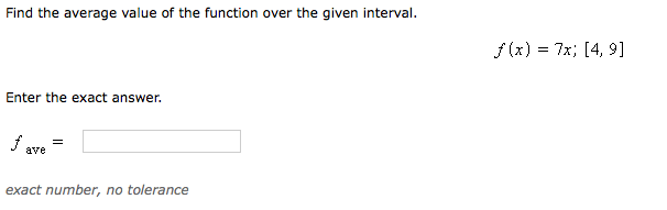 Solved Find the average value of the function over the given | Chegg.com