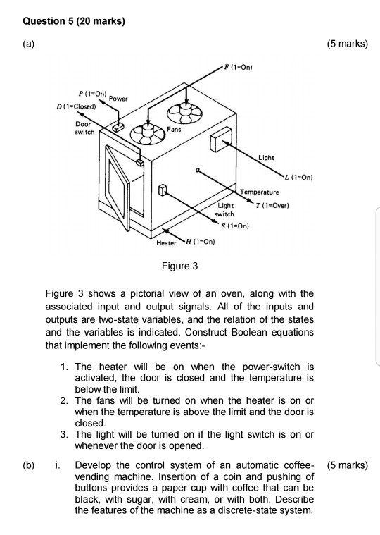 Solved Question 5 (20 marks) (5 marks) F (1-On) Power D | Chegg.com