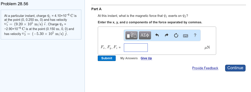 Solved Problem 28.56 Part A At a particular instant, charge | Chegg.com