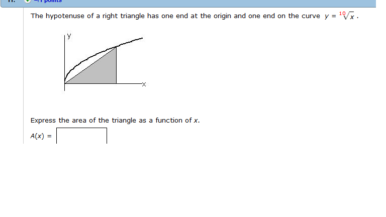 Solved The hypotenuse of a right triangle has one end at the | Chegg.com