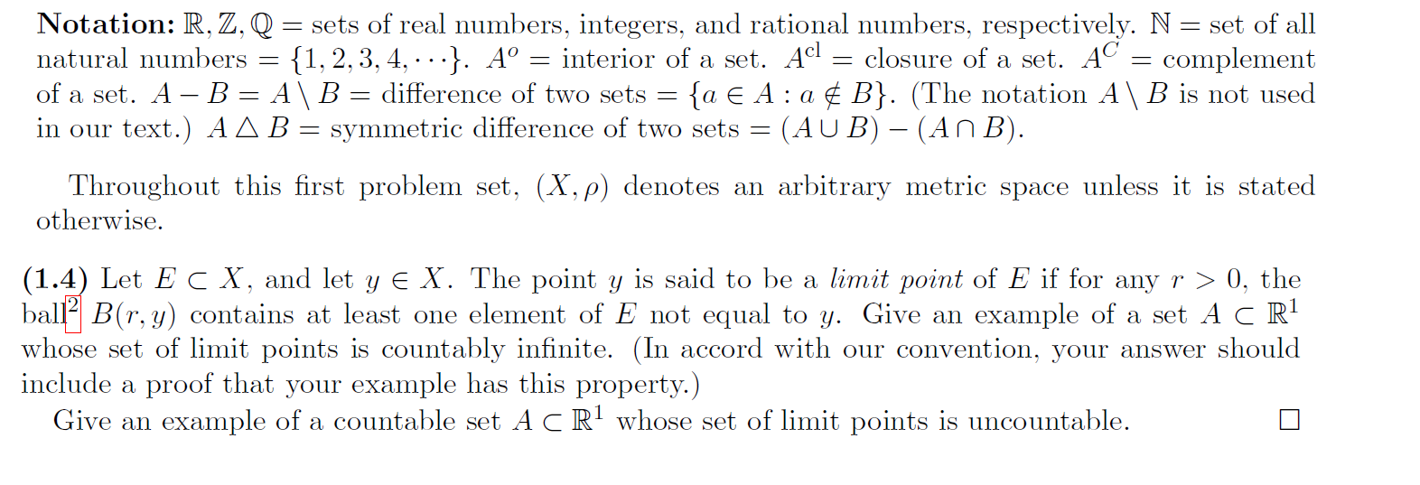 Solved 1.4 Real (Mathematical) Analysis. Please provide | Chegg.com
