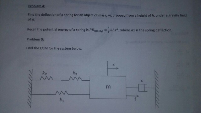 Solved Problem 4 Find the deflection of a spring for an | Chegg.com