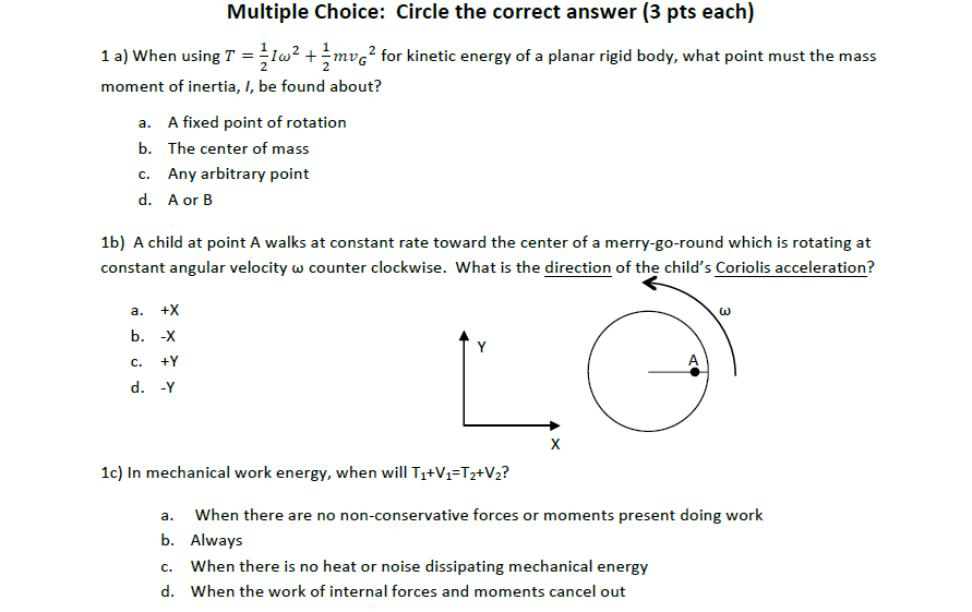 Solved Multiple Choice: Circle the correct answer (3 pts | Chegg.com