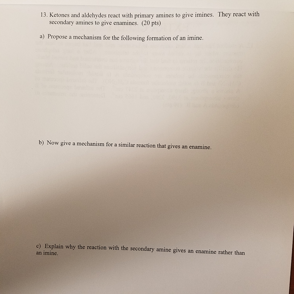 Solved Ketones and aldehydes react with primary amines to | Chegg.com