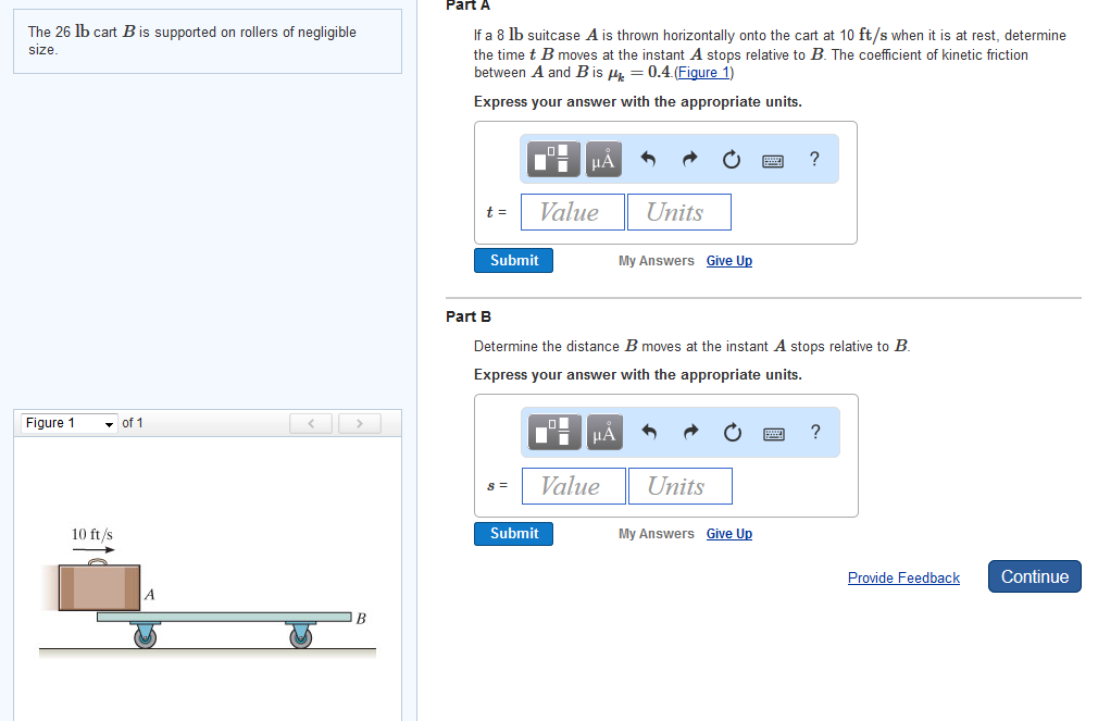 Solved The 26 lb cart B is supported on rollers of | Chegg.com