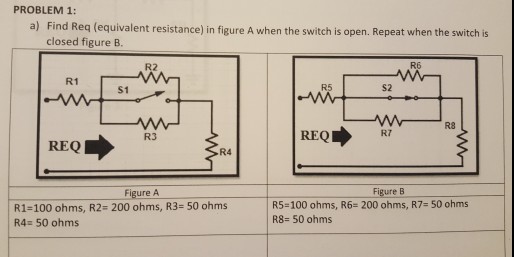 Solved PROBLEM 1: a) Find Req (equivalent resistance) in | Chegg.com