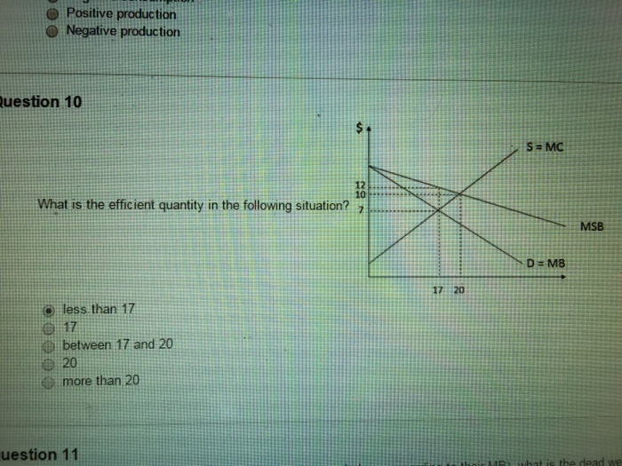 Solved What is the efficient quantity in the following | Chegg.com