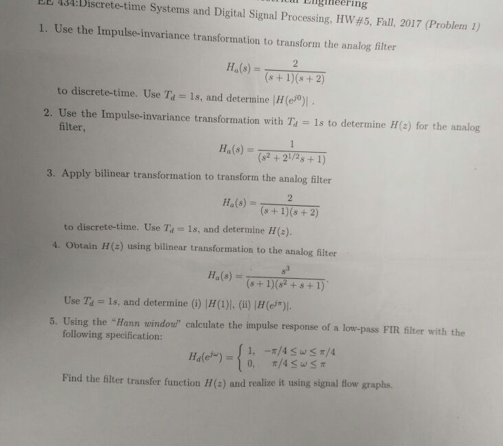 Solved giering EE 434:Discrete-time Systems and Digital | Chegg.com