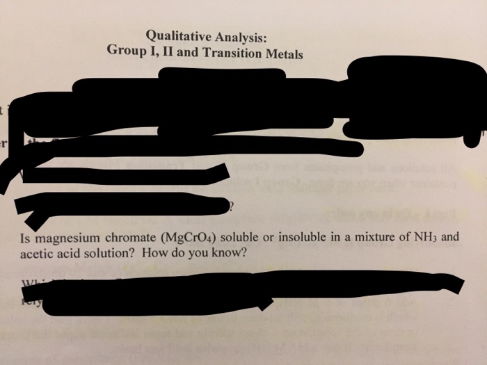Solved Is magnesium chromate (MgCrO_4) soluble or insoluble | Chegg.com