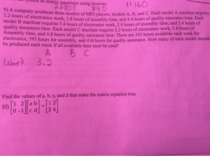 Solved A company produces three models of MP3 players, | Chegg.com