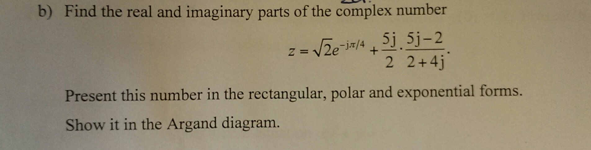 Solved Find the real and imaginary parts of the complex | Chegg.com