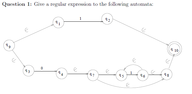 Solved Give a regular expression to the following automata: | Chegg.com