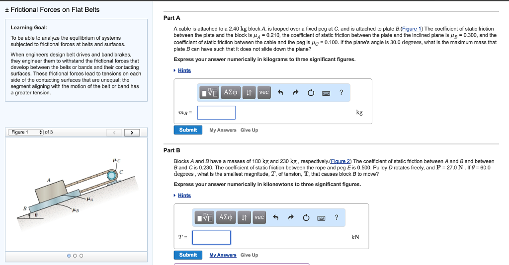 Solved Frictional Forces on Flat Belts Part A Learning Goal | Chegg.com