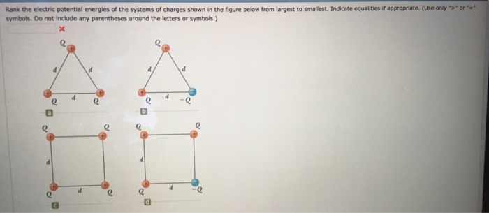 Solved Rank the electric potential energies of the systems | Chegg.com