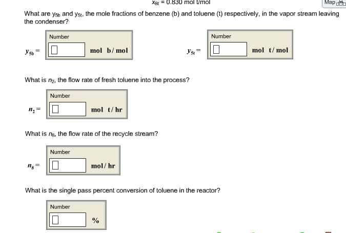 Solved A stream of toluene is mixed with a recycle stream | Chegg.com