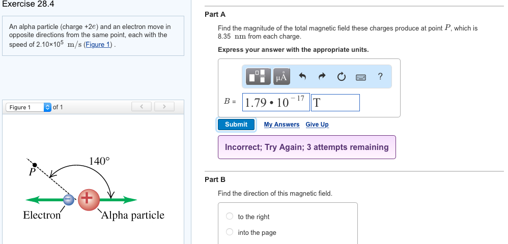 Solved Exercise 28.4 Part A An alpha particle (charge +2e) | Chegg.com