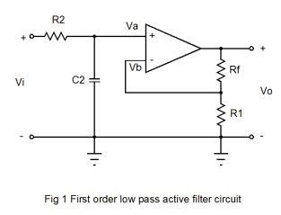 Solved A. Design a first order low pass active filter as | Chegg.com