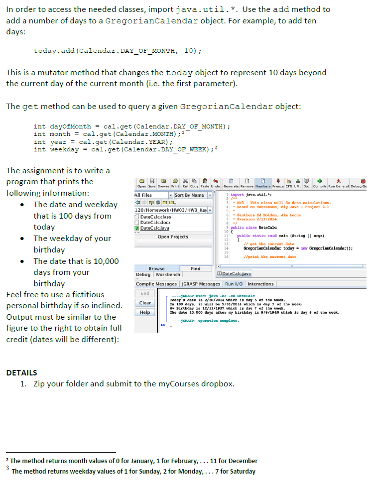 ASSIGNMENT (Based on Horstmann, Big Java - Project | Chegg.com