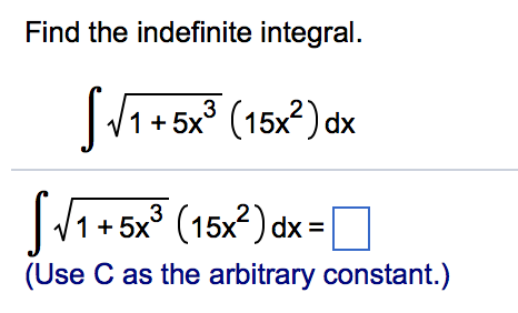 Solved Find the indefinite integral. integral Squareroot 1 | Chegg.com