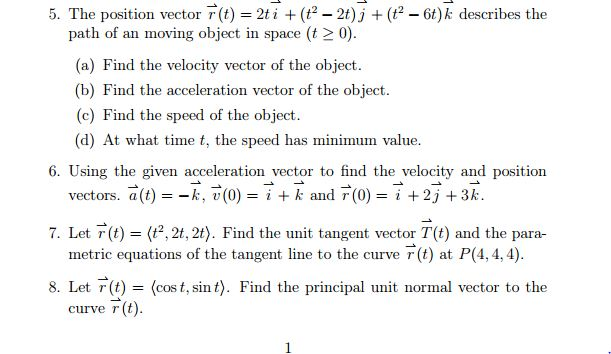Solved The position vector r(t) = 2t i + (t^2 - 2t)j + (t^2 | Chegg.com