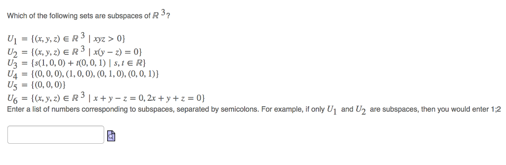 Solved Which of the following sets are subspaces of R? | Chegg.com