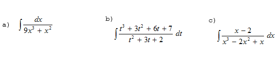 Solved Integration by partial fractions. a) integral dx/9x^3 | Chegg.com