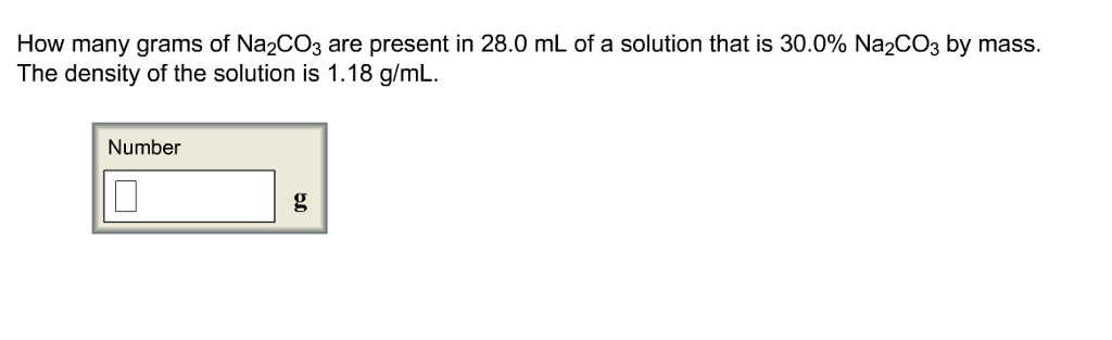 Solved How many grams of Na_2CO_3 are present in 28.0 mL of | Chegg.com