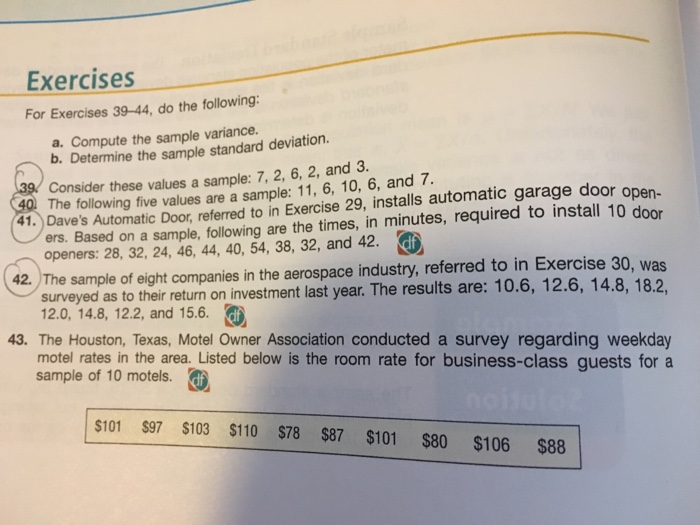 Solved For Exercises 39-44, do the following: Compute the | Chegg.com