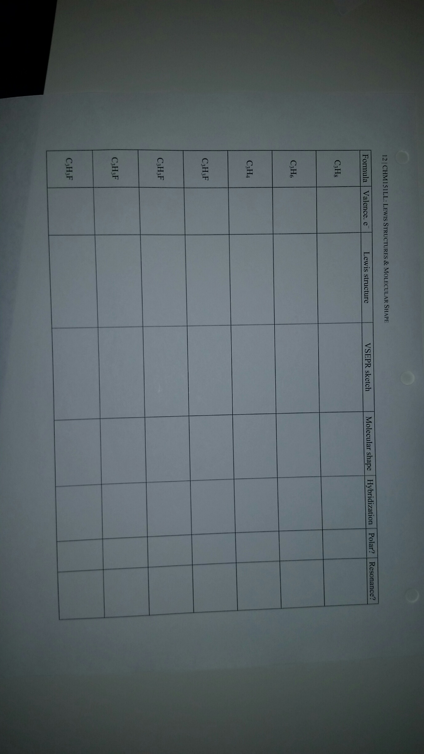 Solved Formula Valence, e^- Lewis structure VSEPR sketch | Chegg.com