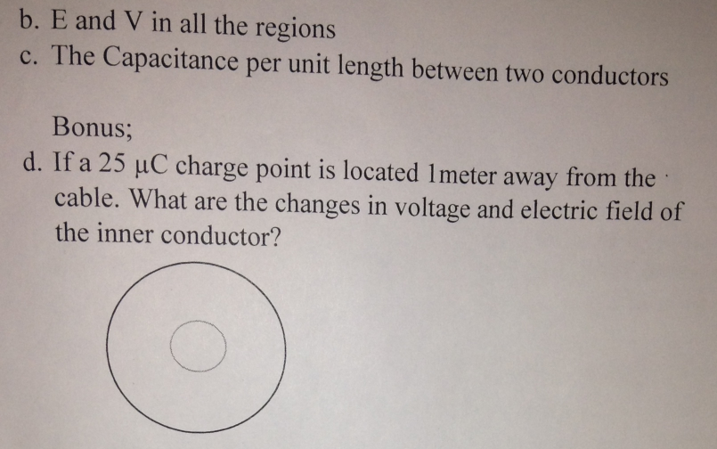 Solved A cable containing two cylindrical shape conductors | Chegg.com