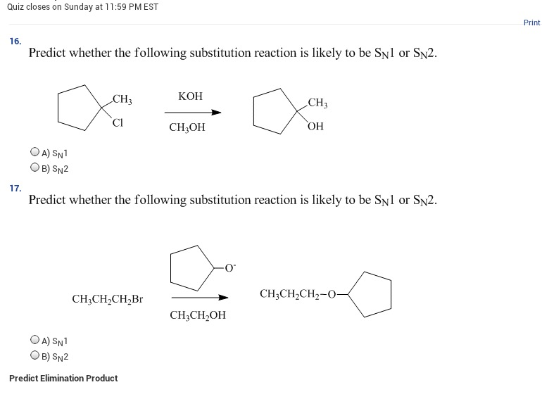 Solved Select the most likely product for the SN2 reaction | Chegg.com