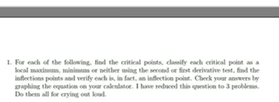 Solved 1 For each of the following, find the critical | Chegg.com