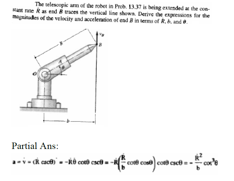 The telescopic arm of the robot in Prob. 13.37 is | Chegg.com