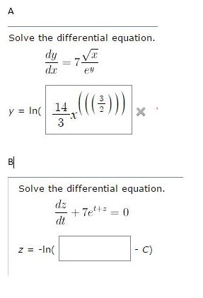 Solved Solve the differential equation dy/dx = 7 squareroot | Chegg.com