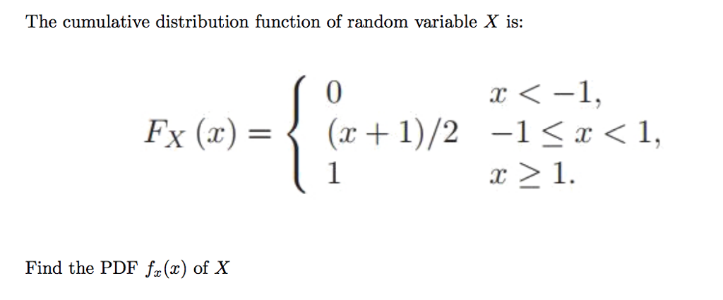 Solved The cumulative distribution function of random | Chegg.com