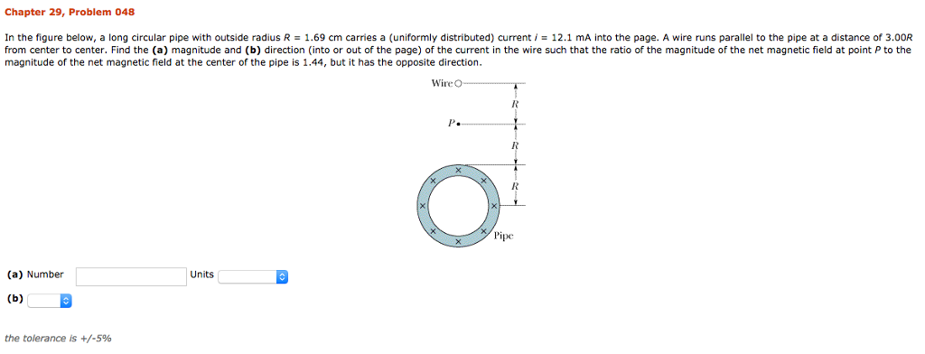 Solved In the figure below, a long circular pipe with | Chegg.com
