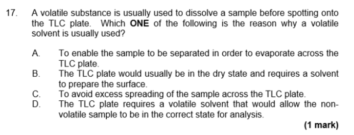 Solved A volatile substance is usually used to dissolve a | Chegg.com