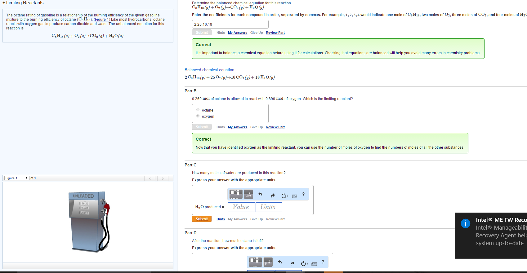 Solved The octane rating of gasoline is a relationship of | Chegg.com