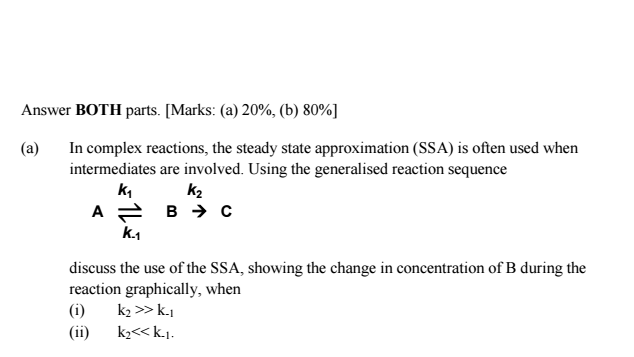 Solved In complex reactions, the steady state approximation | Chegg.com