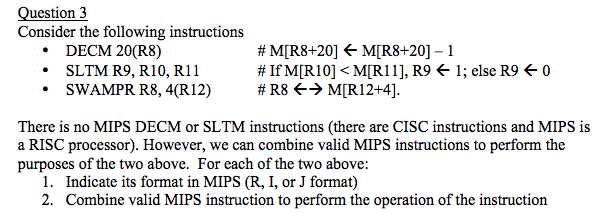 Solved Question 3 Consider the following instructions # | Chegg.com
