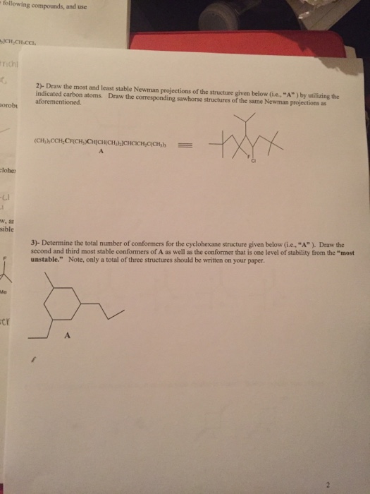 Solved Draw the most and least stable Newman projections of | Chegg.com