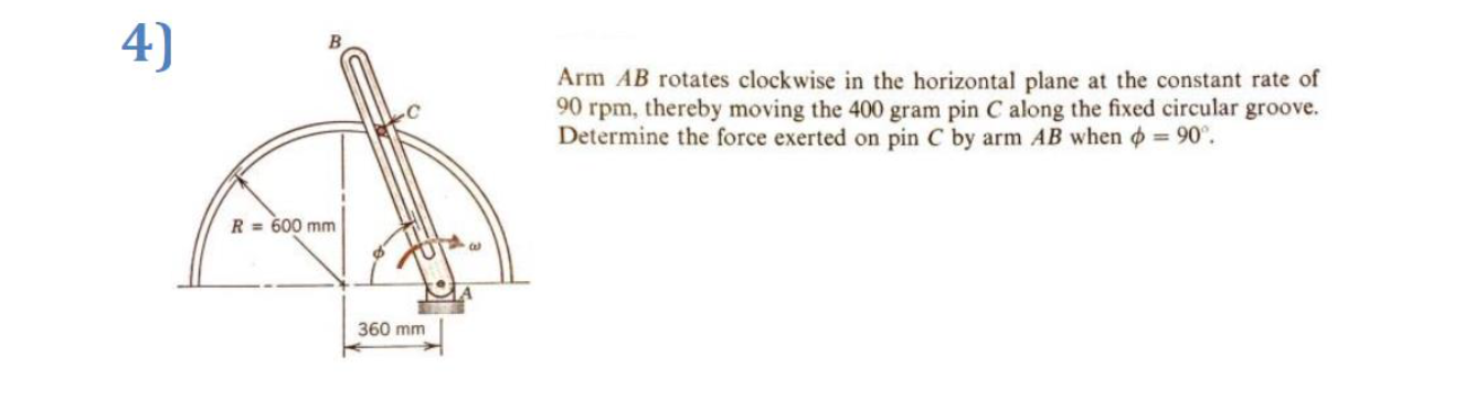 Arm AB rotates clockwise in the horizontal plane at | Chegg.com