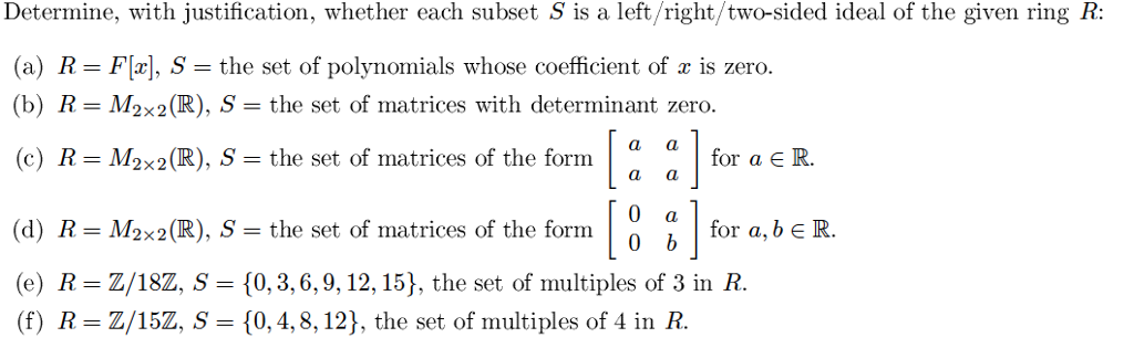 Solved Determine, with justification, whether each subset S | Chegg.com
